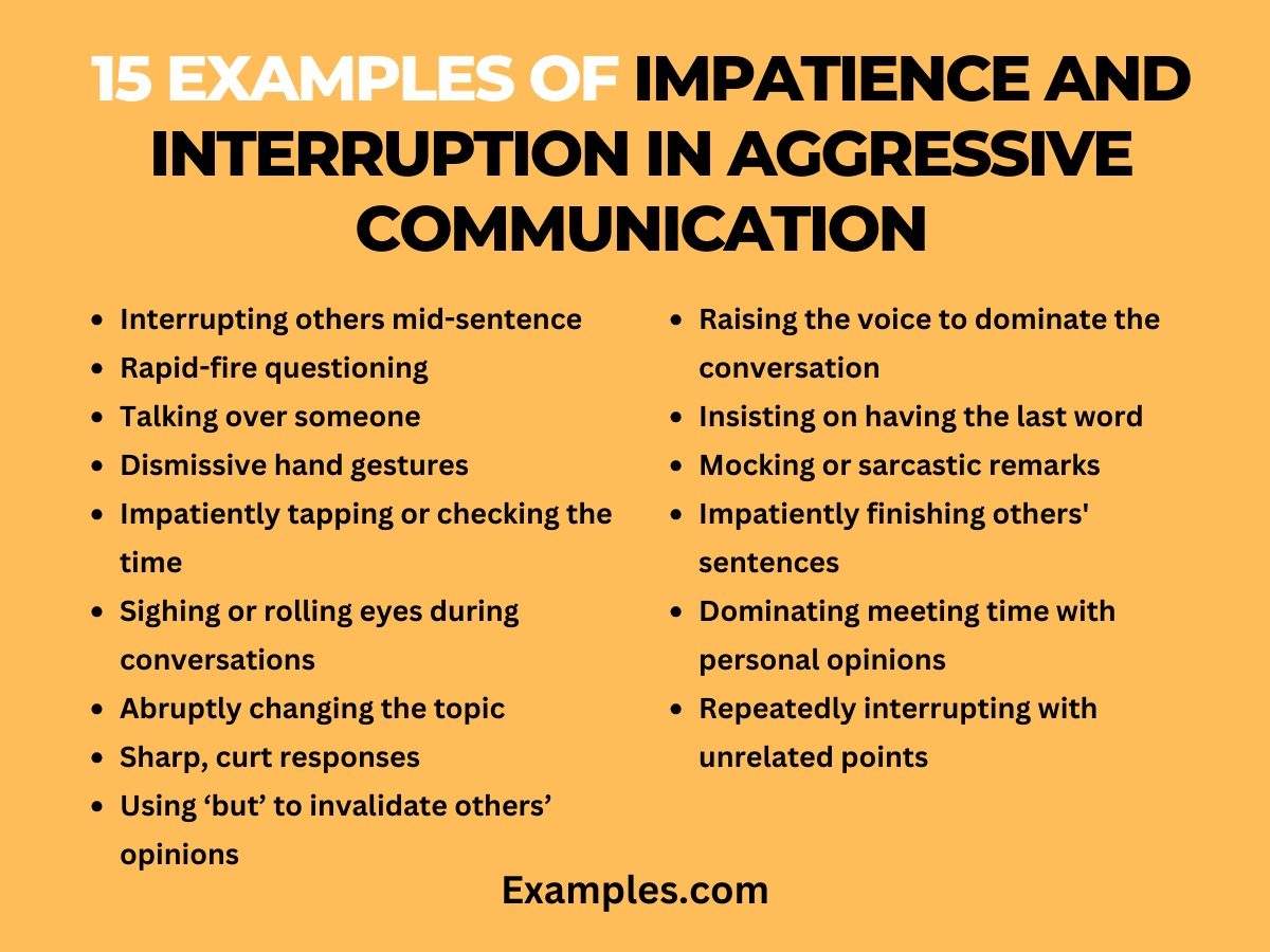 Impatience and Interruption in Aggressive Communication - 14+ Examples