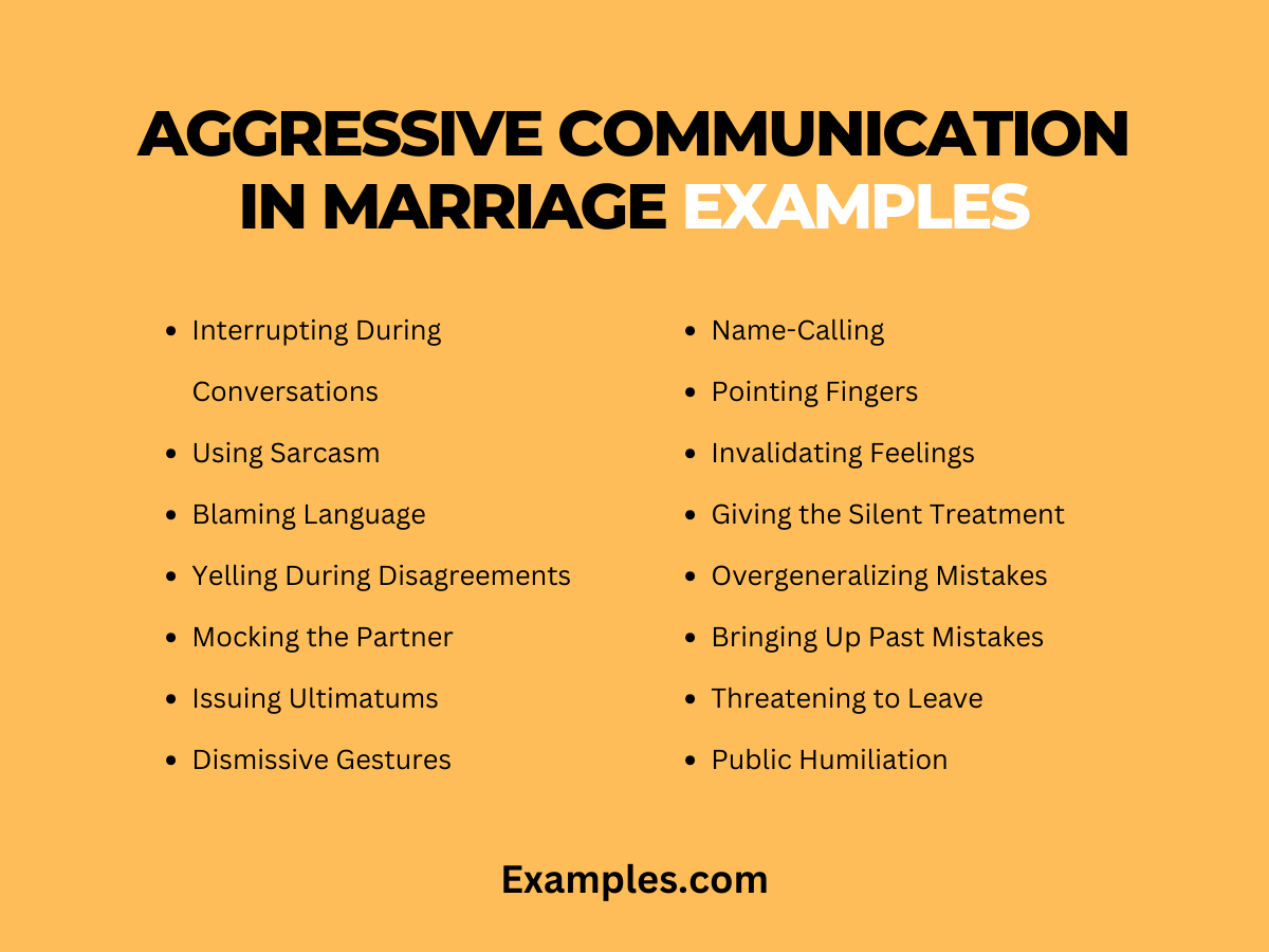 Aggressive Communication in Marriage - 14+ Examples
