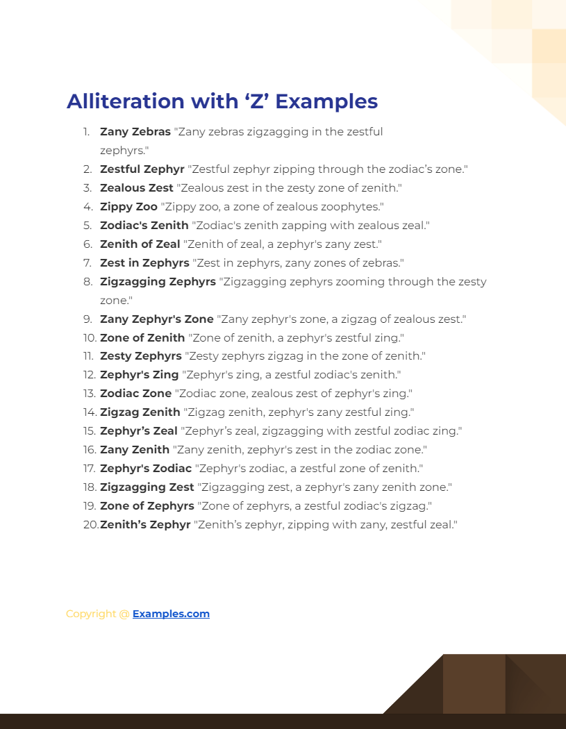 Alliteration with Z Examples, How to Write, Tips