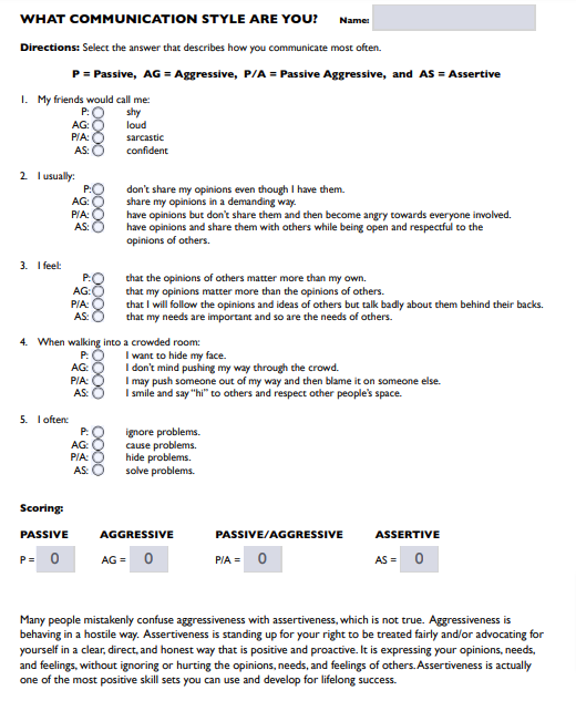 Communication Style Worksheets - 19+ Examples