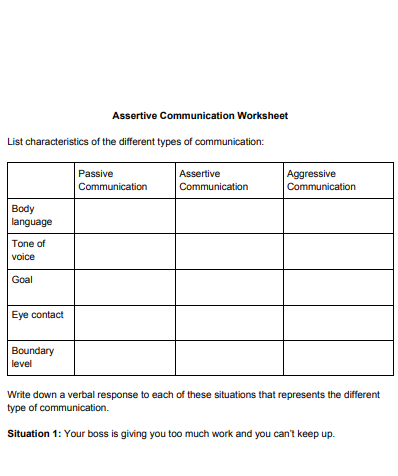 Assertive Communication Worksheets - 10+ Examples, How to Use, PDF