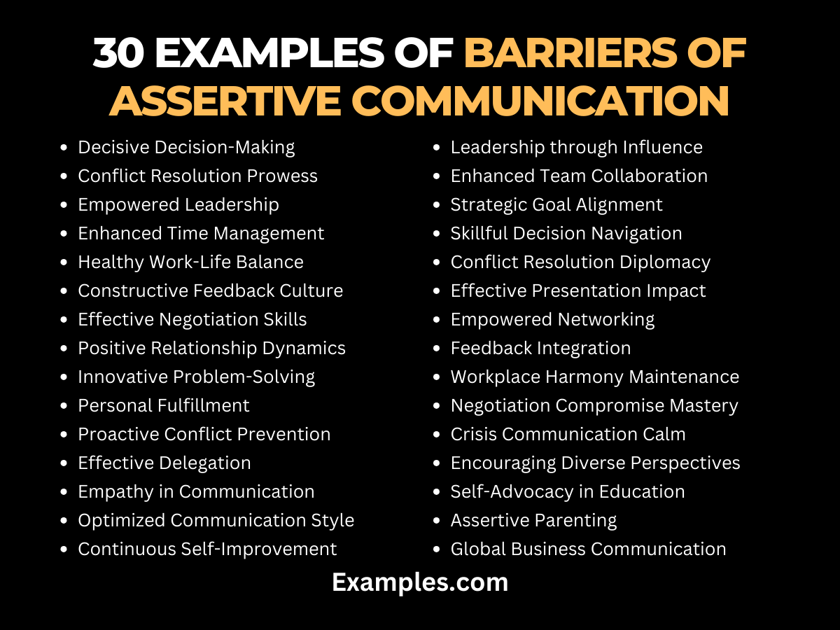Barriers of Assertive Communication - 29+ Examples