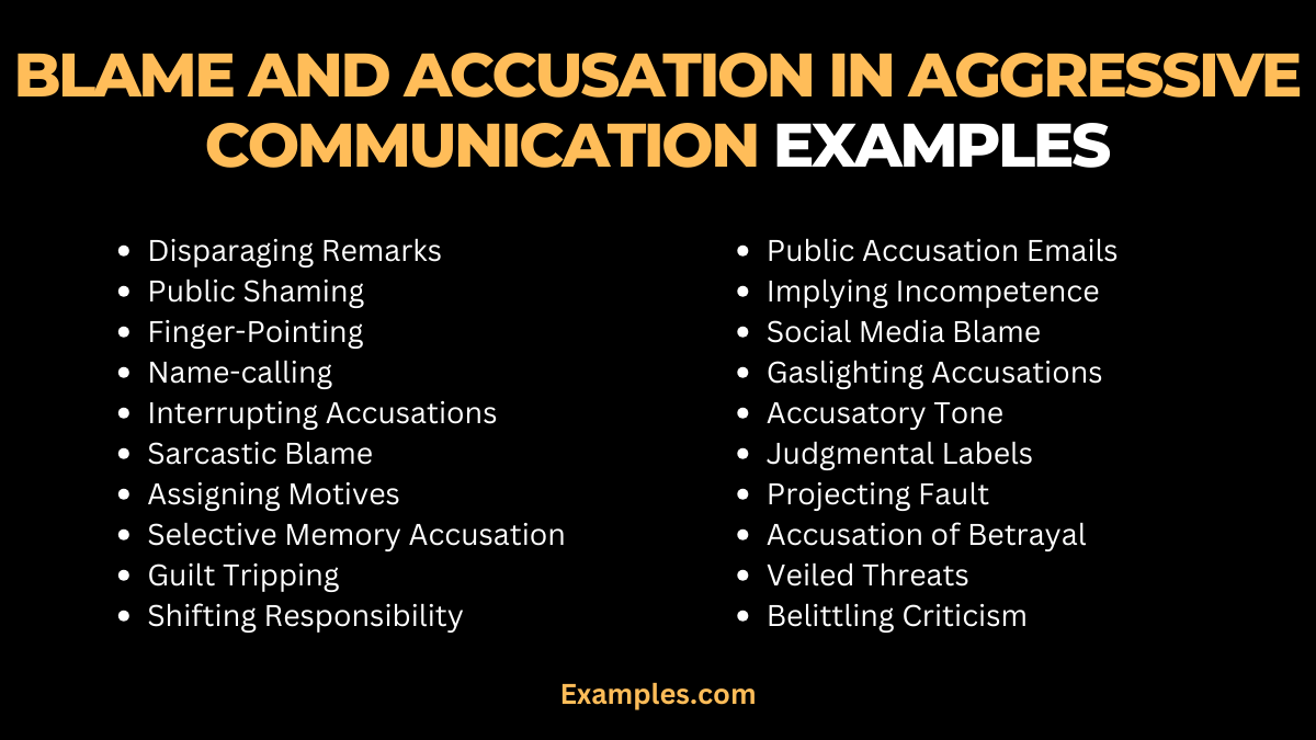 Blame and Accusation in Aggressive Communication: Examples, PDF