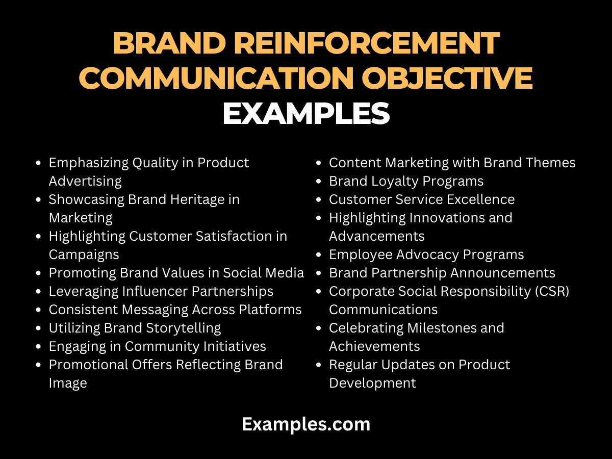 Brand Reinforcement Communication Objective - 19+ Examples