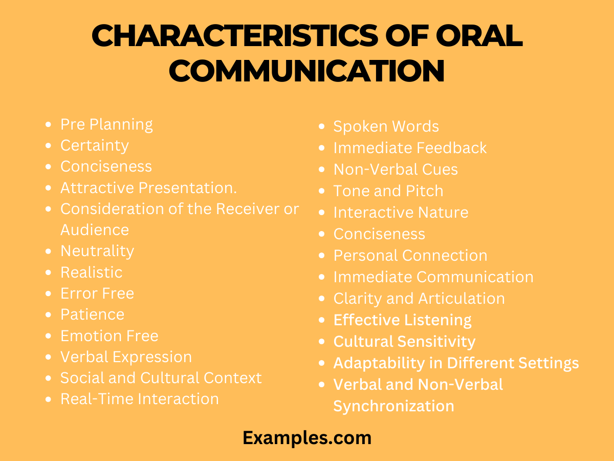 Characteristics of Oral Communication - 14+ Examples