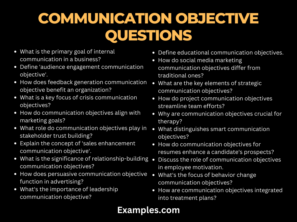 Communication Objective Questions - 49+ Examples, How to Answer