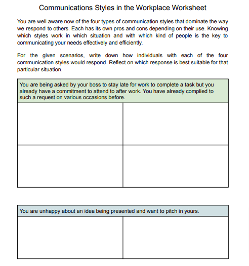 Communication Style Worksheets - 19+ Examples