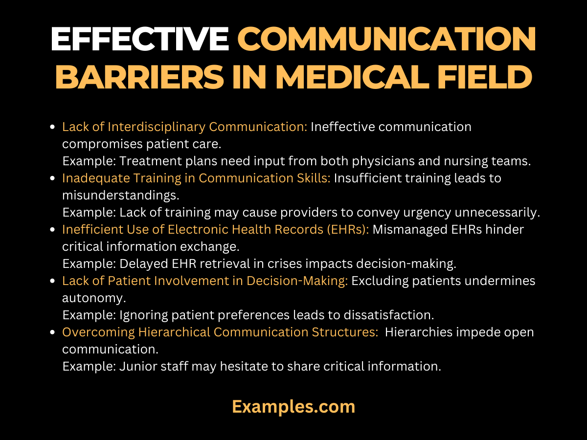 Communication Barriers in Medical Field - 19+ Examples, Types