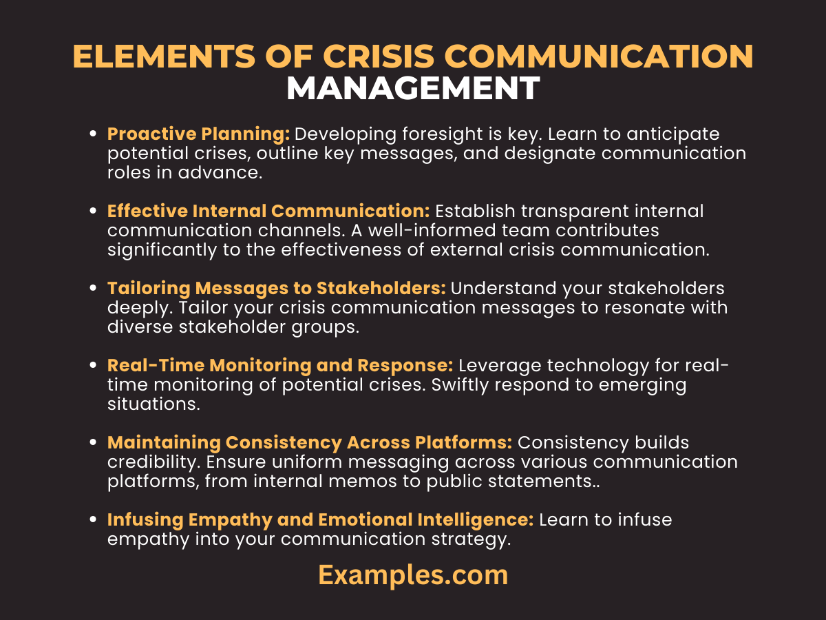 Elements of Crisis Communication - 19+ Examples, Elements