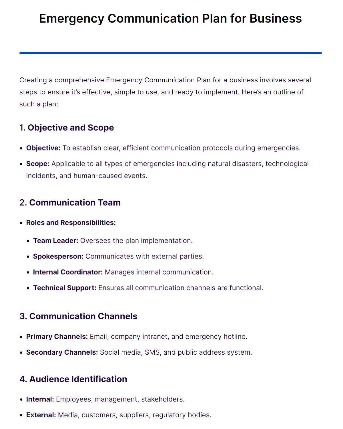 Emergency Communication Plan - 7+ Examples, How to Create