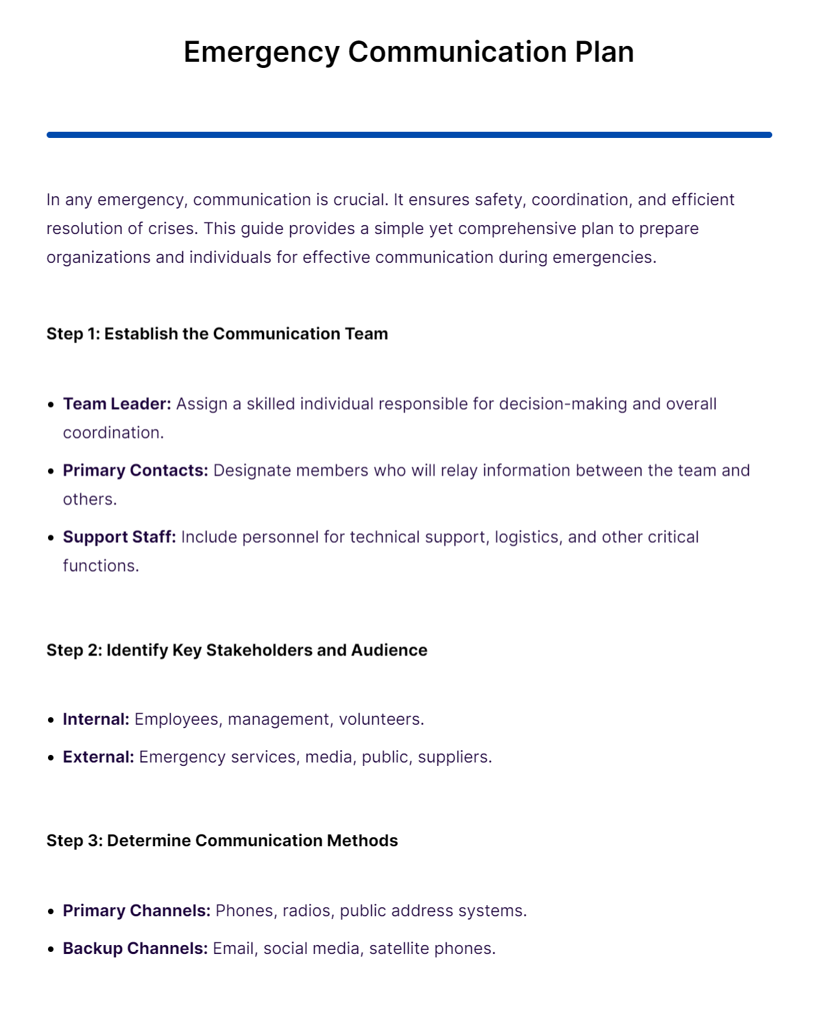 Emergency Communication Plan - 7+ Examples, How to Create