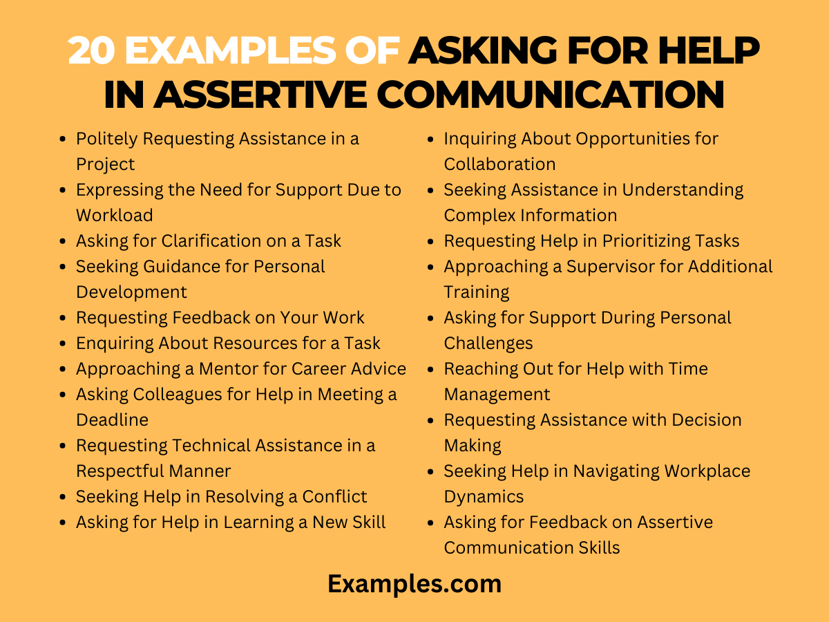 Asking for Help in Assertive Communication - 19+ Examples
