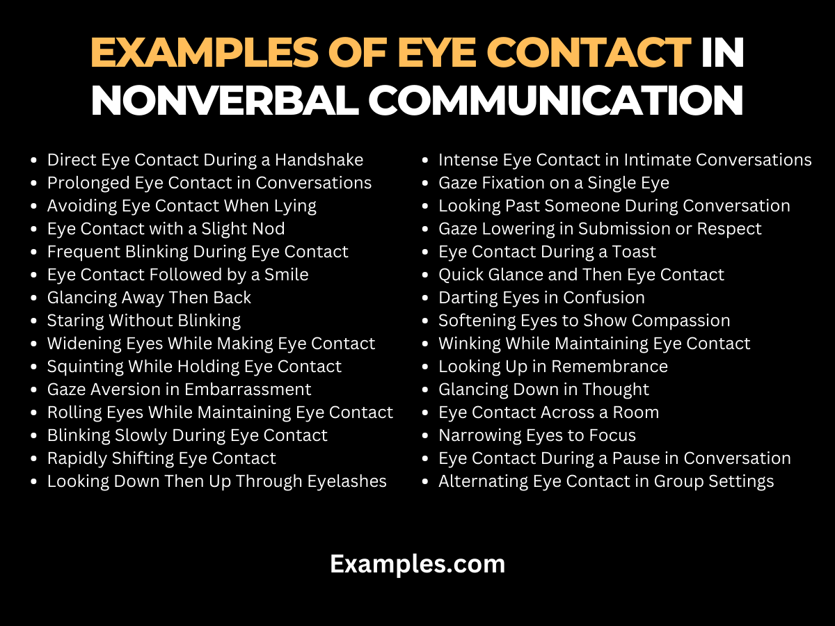 29 Eye Contact In Nonverbal Communication Examples