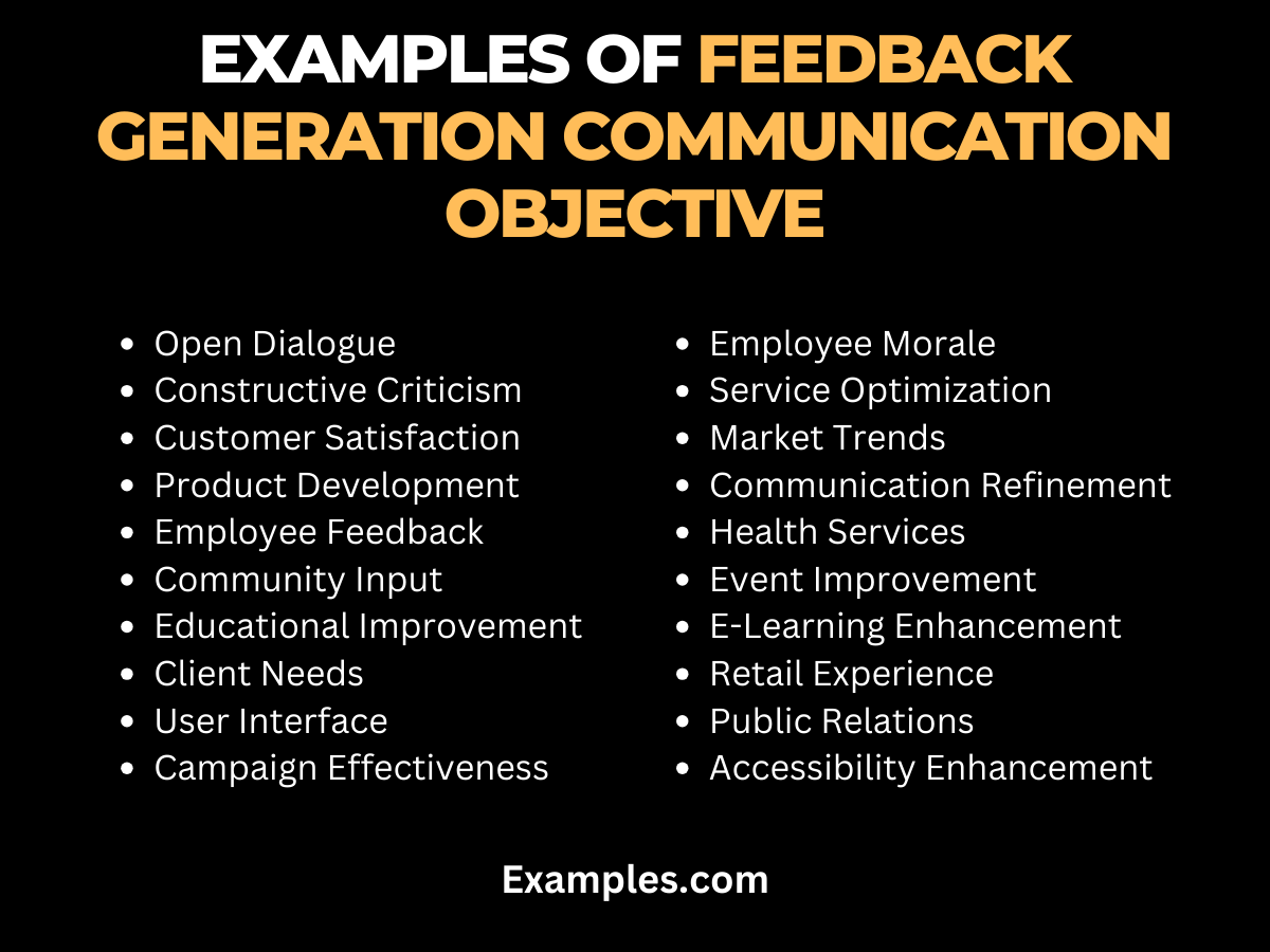 Feedback Generation Communication Objective 19+ Examples