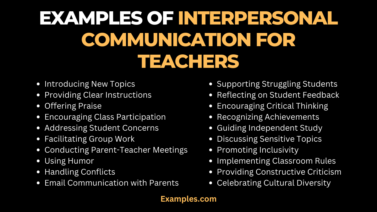 Interpersonal Communication for Teachers - 19+ Examples
