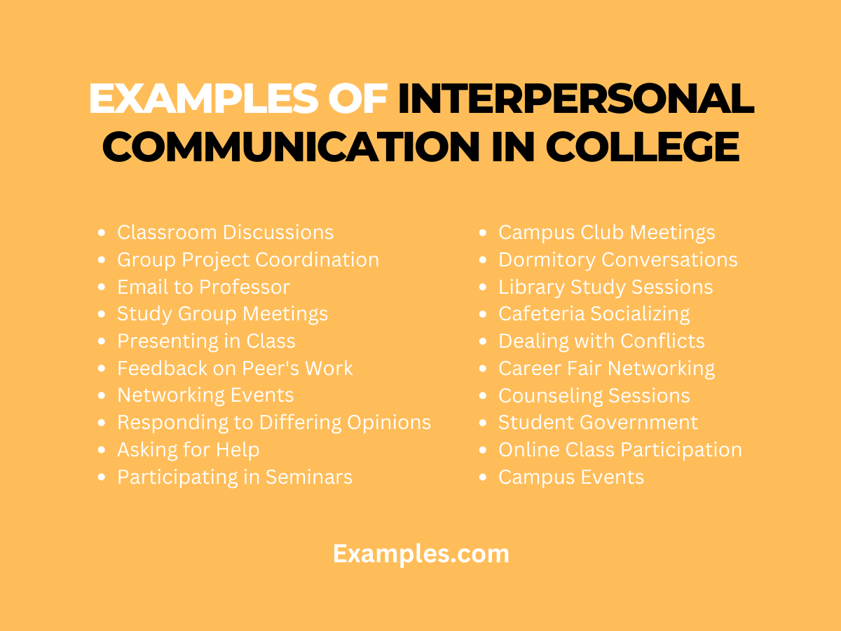 Interpersonal Communication in College - 19+ Examples, Types, Benefits