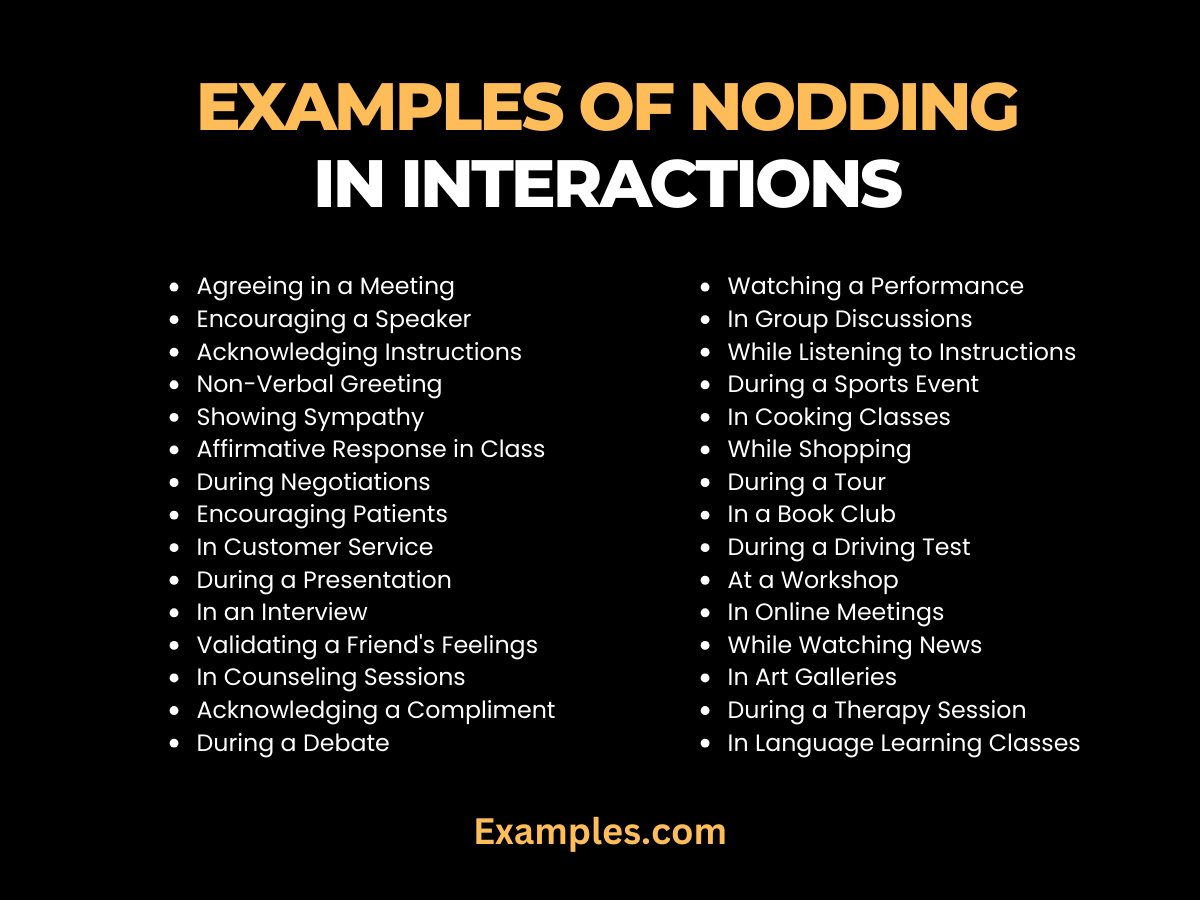 Nodding in Interactions for Nonverbal Communication 29+ Examples