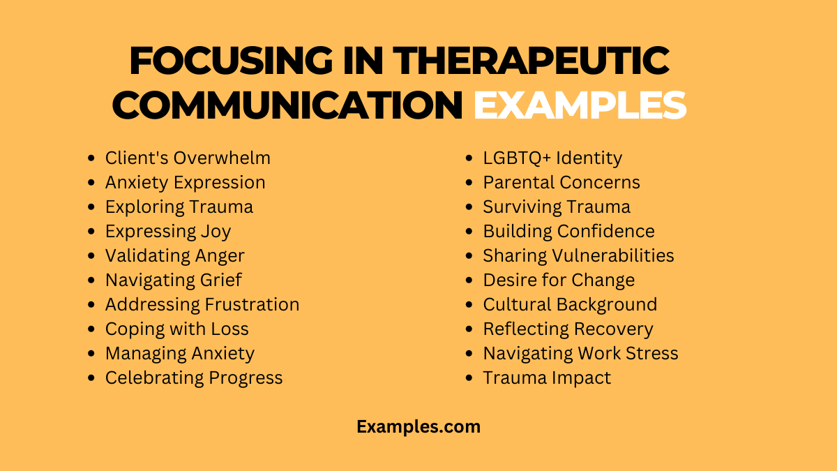 Focusing in Therapeutic Communication - 19+ Examples