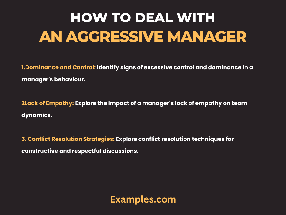 How to Deal with Aggressive Manager?