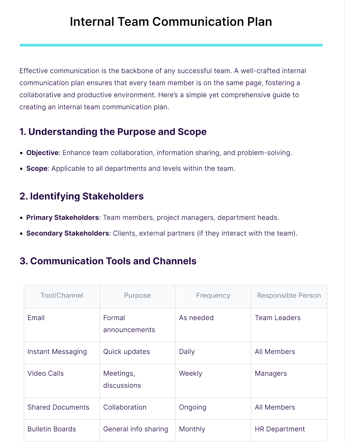 Internal Communication Plans - 11+ Examples, How to Create