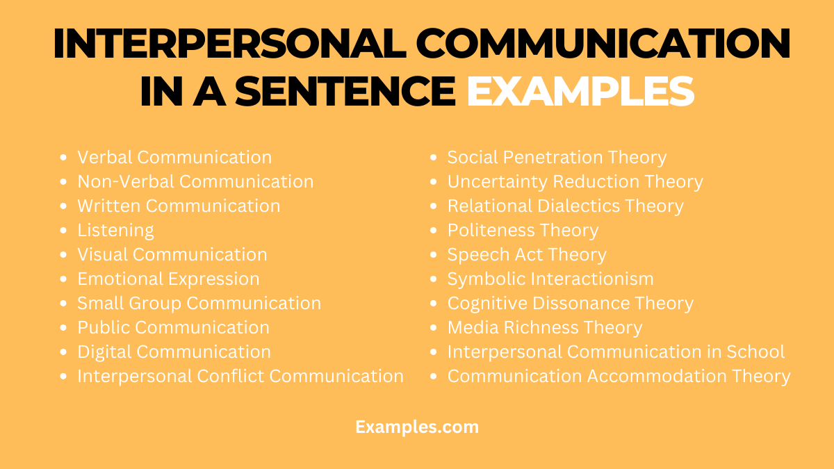 Interpersonal Communication Sentence - 19+ Examples