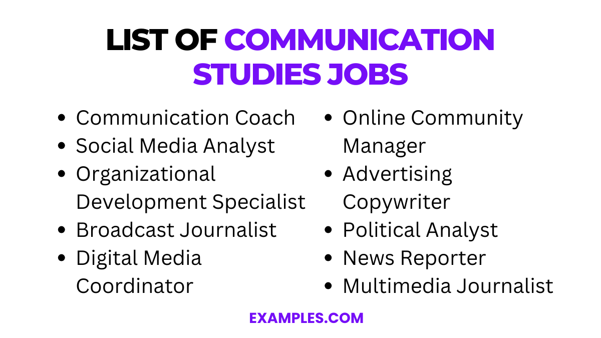 Communication Studies Jobs - 9+ Examples