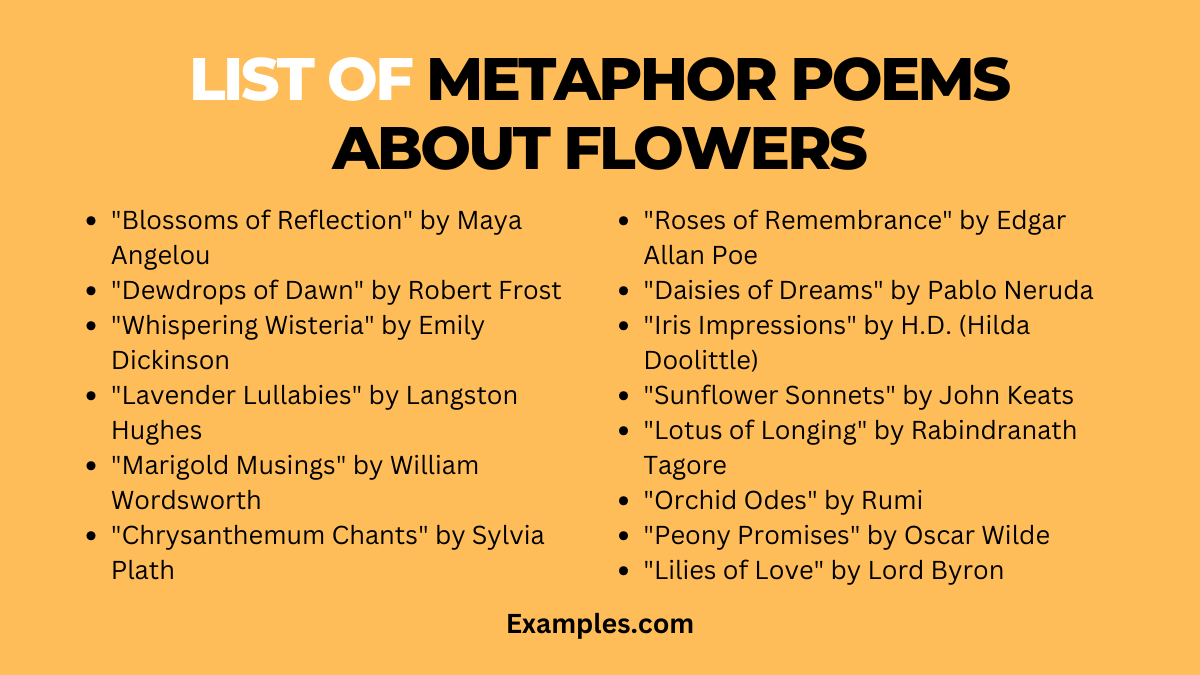 Metaphor Poems about Flowers: Examples, PDF