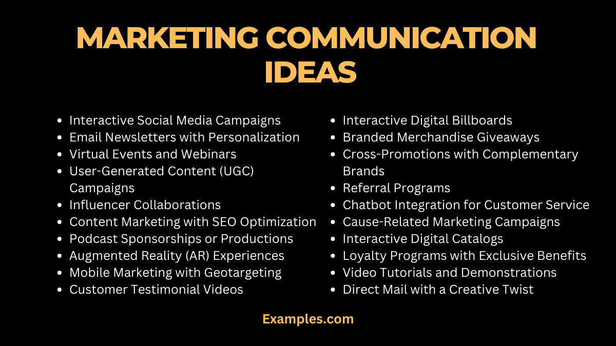 Marketing Communication Ideas - Examples