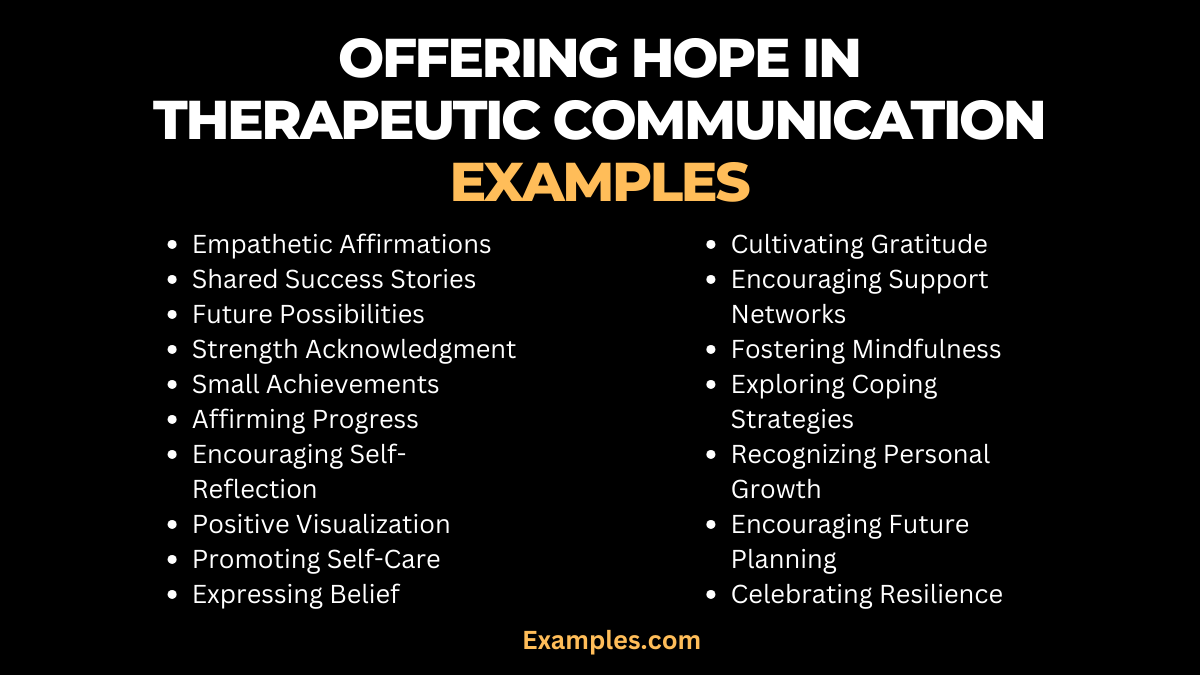 Offering Hope in Therapeutic Communication - 19+ Examples