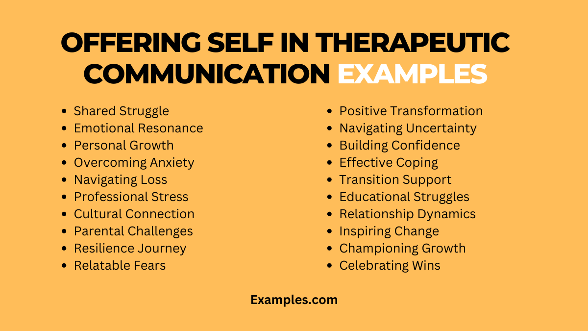 Offering Self in Therapeutic Communication - 19+ Examples