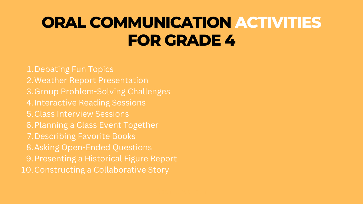Oral Communication for Grade 4 - 29+ Examples