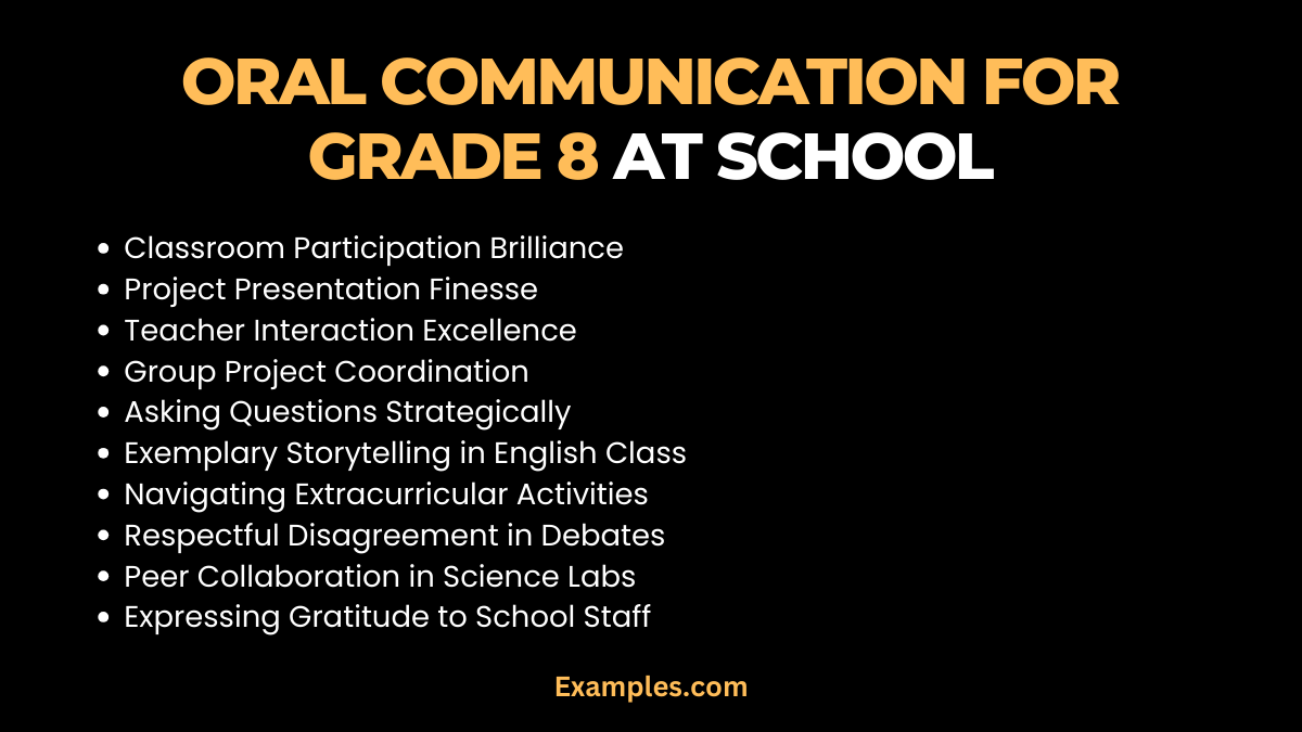 Oral Communication for Grade 8 - 29+ Examples