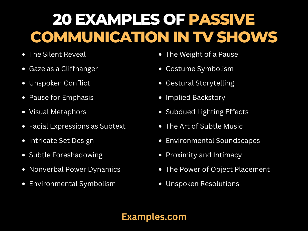 Passive Communication in Tv shows - 19+ Examples, Tips