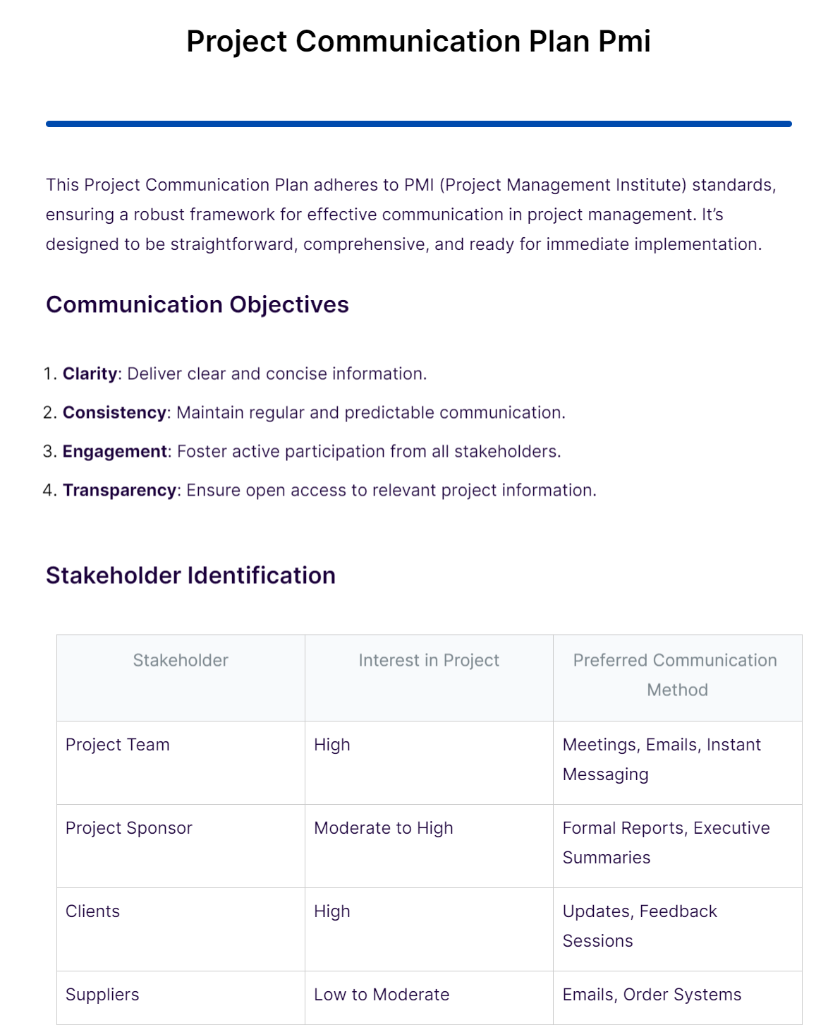 Project Communication Plan - 12+ Examples, How to Create