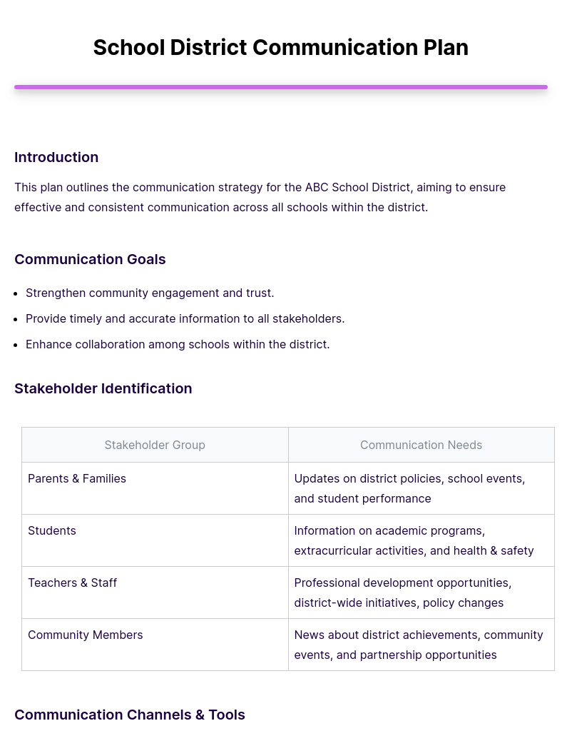 School District Communication Plan - Examples, How to Create, PDF