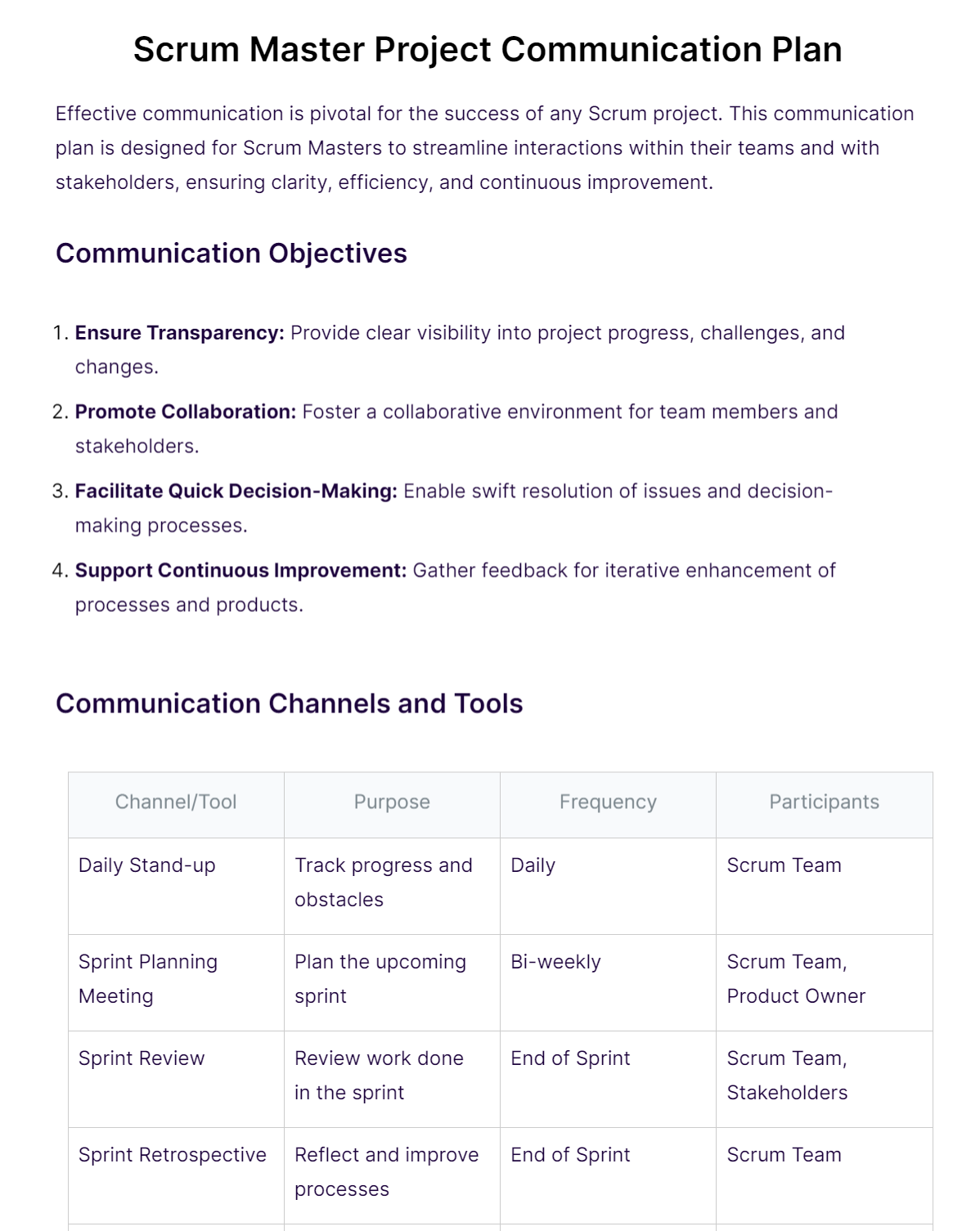 Project Communication Plan - 12+ Examples, How to Create