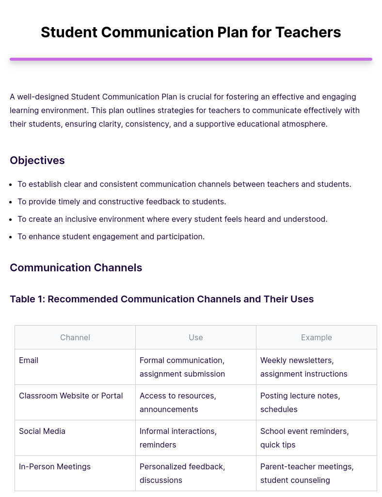 Communication Plan for Teachers - 5+ Examples, How to Create