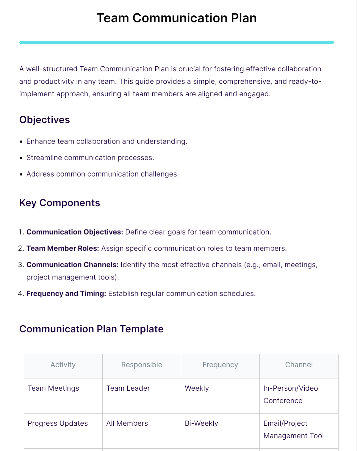 Team Communication Plan - Examples, How to Creat