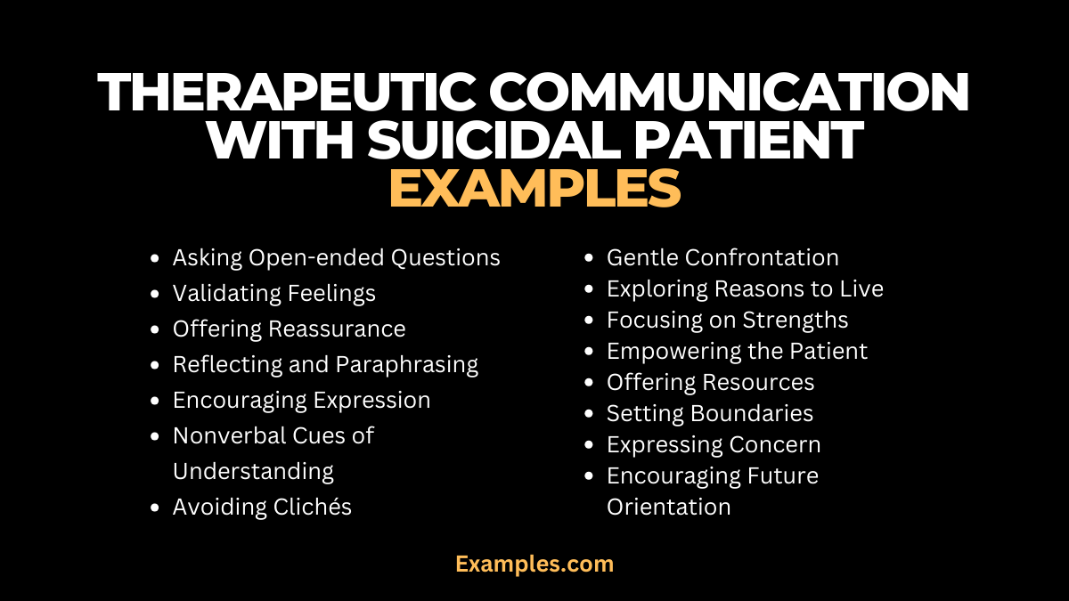 Therapeutic Communication with Suicidal Patient - Examples