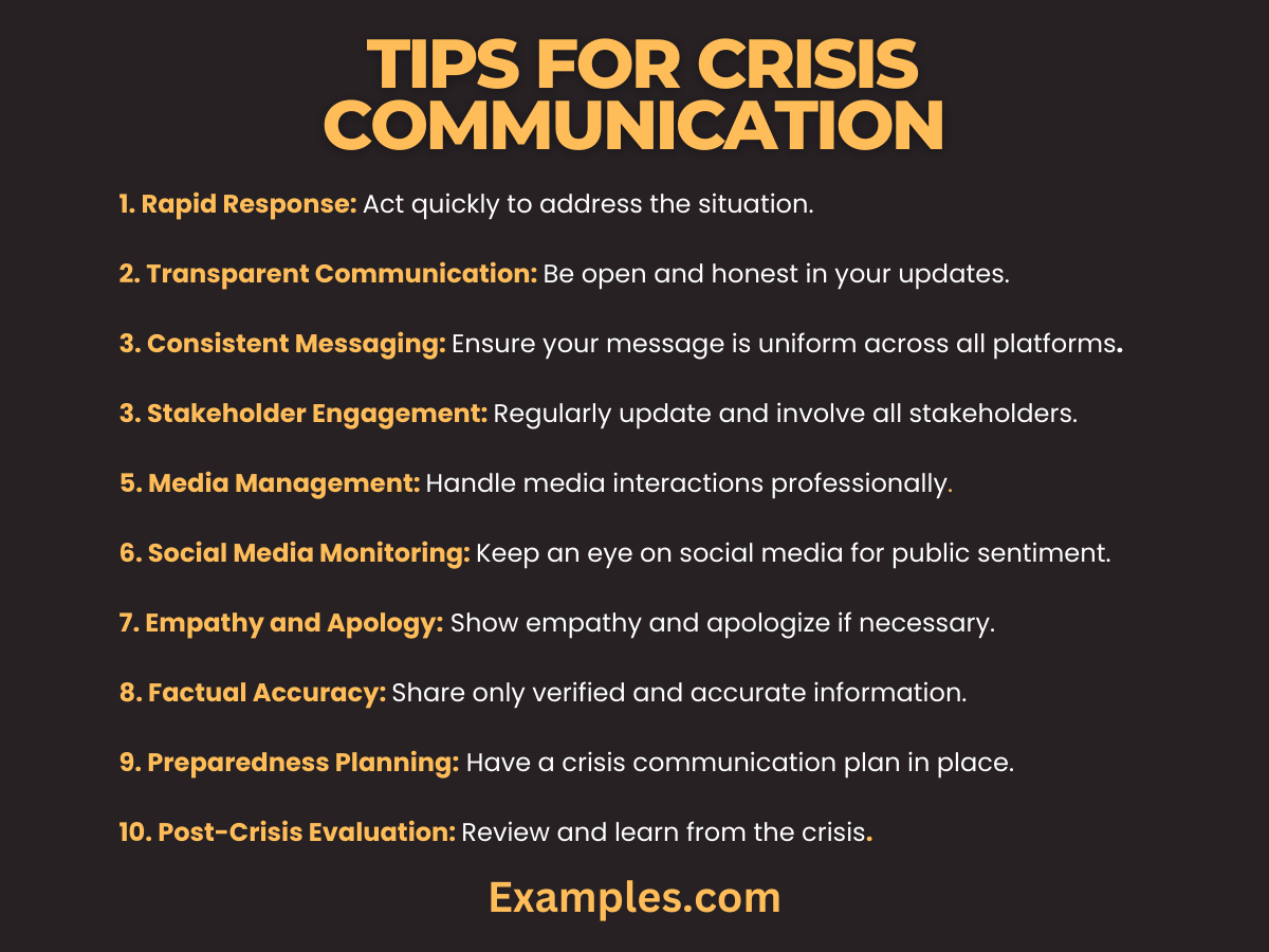 Tips for Crisis Communication - 29+ Examples