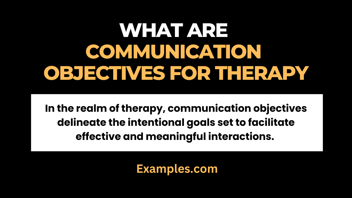 Communication Objectives for Therapy - 14+ Examples