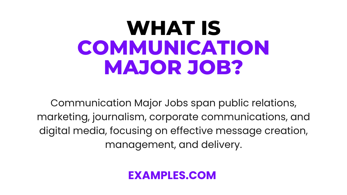 Communication Majors Jobs - 9+ Examples