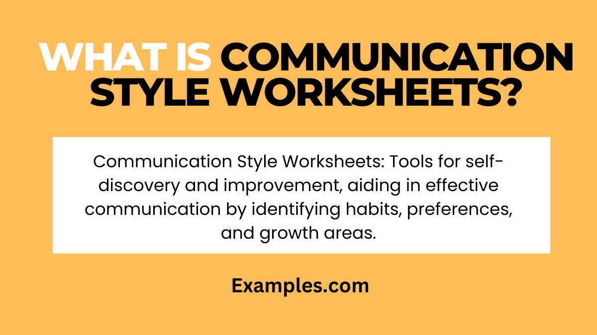 Communication Style Worksheets - 19+ Examples