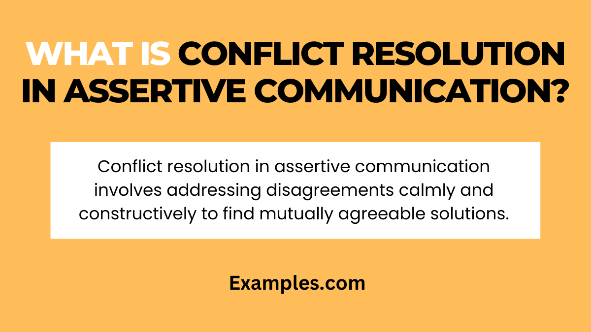 Conflict Resolution in Assertive Communication: Examples, PDF