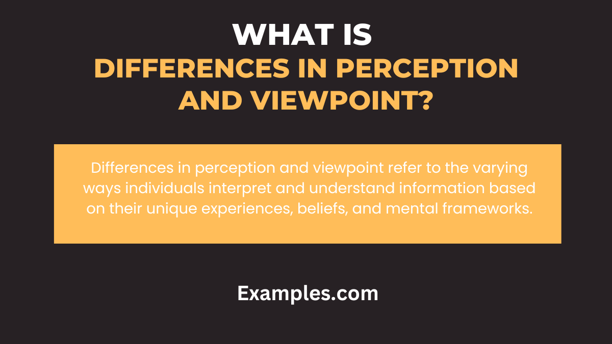 Differences in perception and viewpoint - 9+ Examples