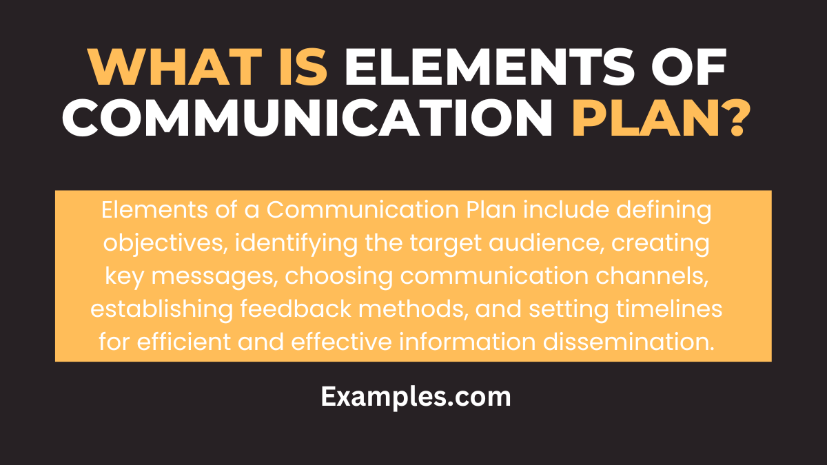Elements of Communication Plan - 19+ Examples