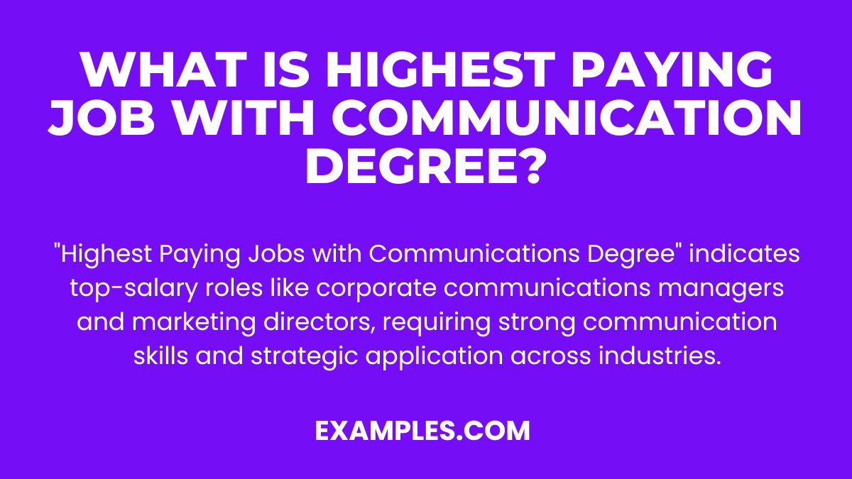 Highest Paying Jobs with Communication Degree - 9+ Examples