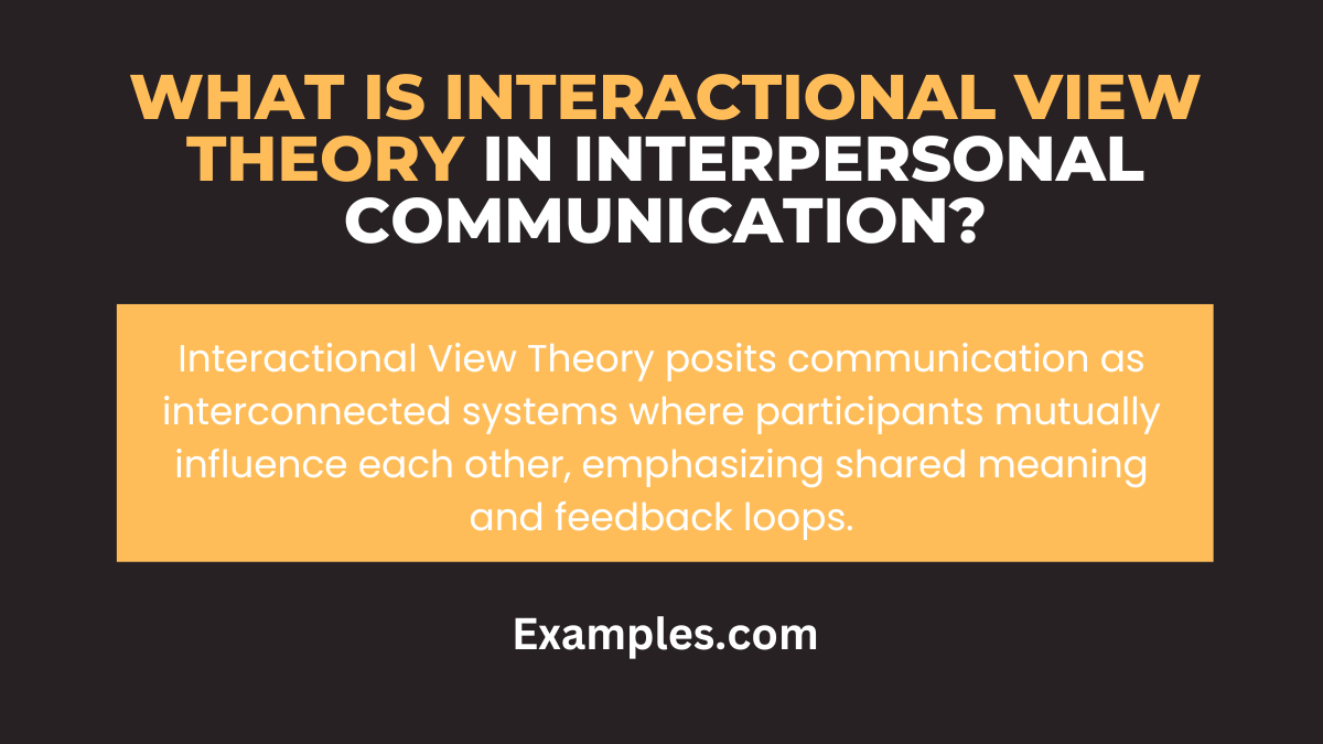 Interactional View Theory in Interpersonal Communication - 19+ Examples