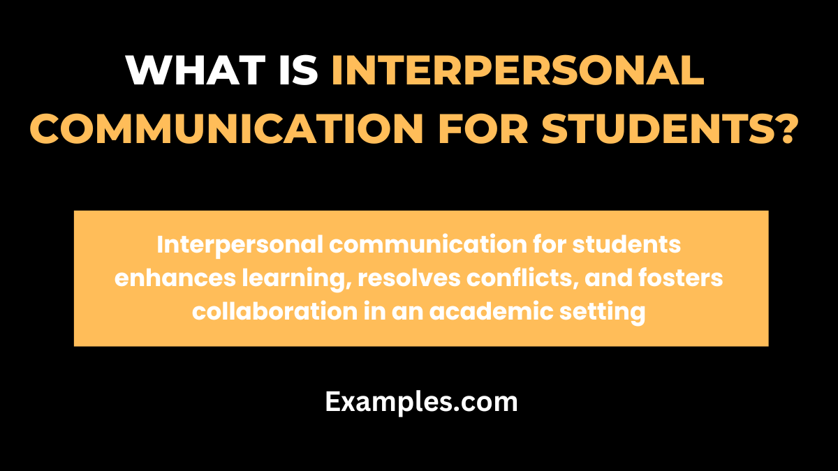 Interpersonal Communication for Students: Examples, PDF