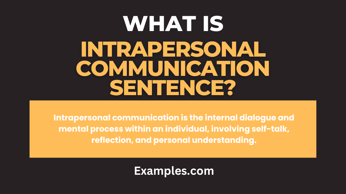 Intrapersonal Communication Sentence: Examples, PDF